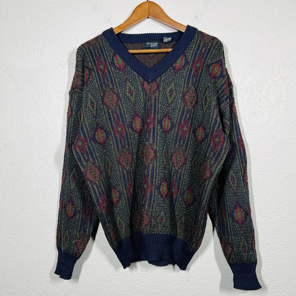 Duncan Row | Sweaters | Vintage 9s Duncan Row V Neck Grandpa Sweater ...